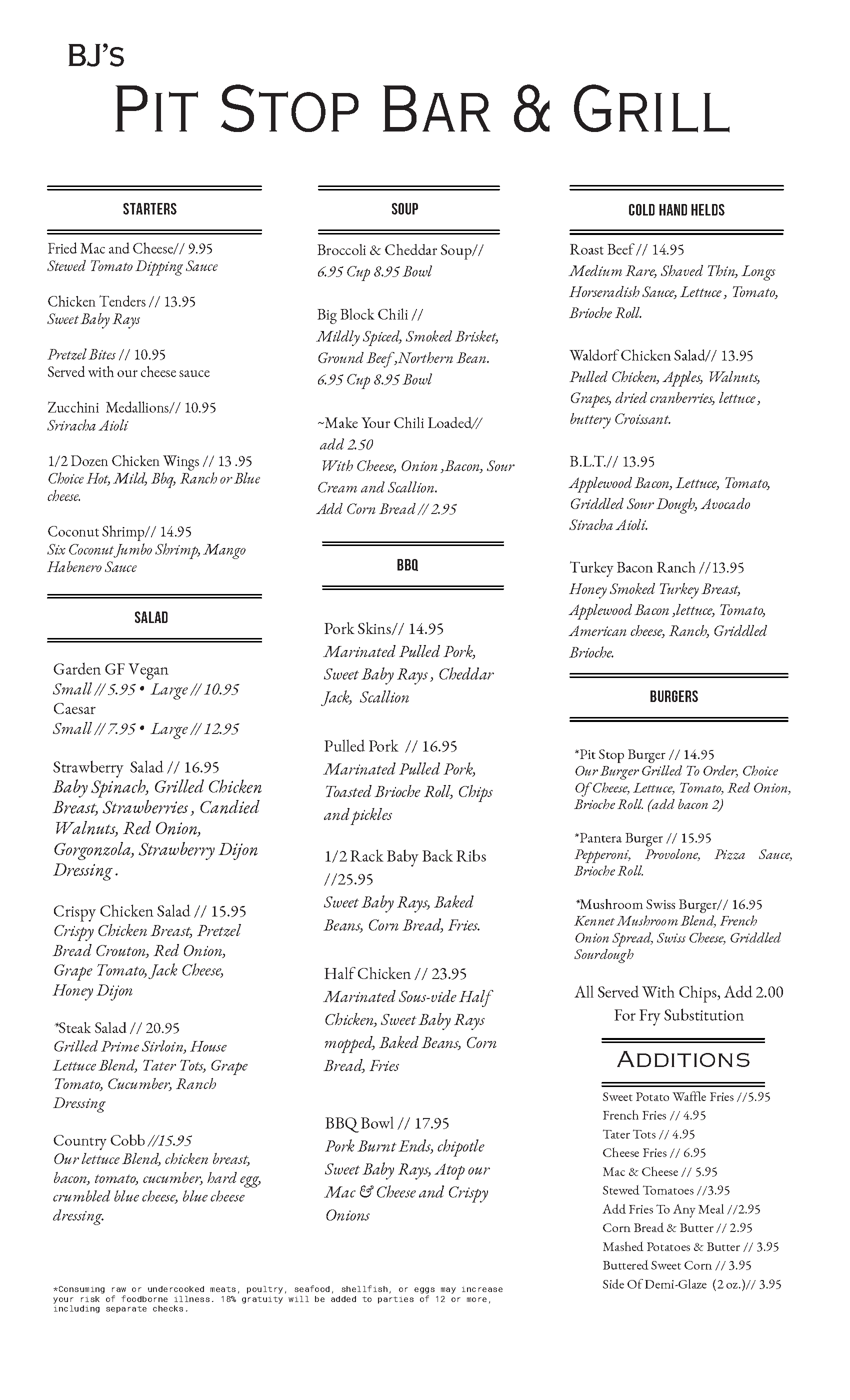 BJ's Pit Stop Bar & Grill - Classic American Dining in Intercourse ...